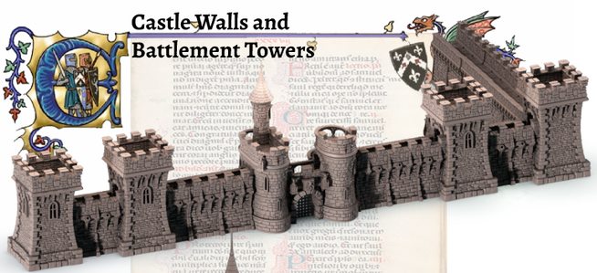 Modular Castle Wall | 3d Printed Models – QP3D – QP3D Wargames
