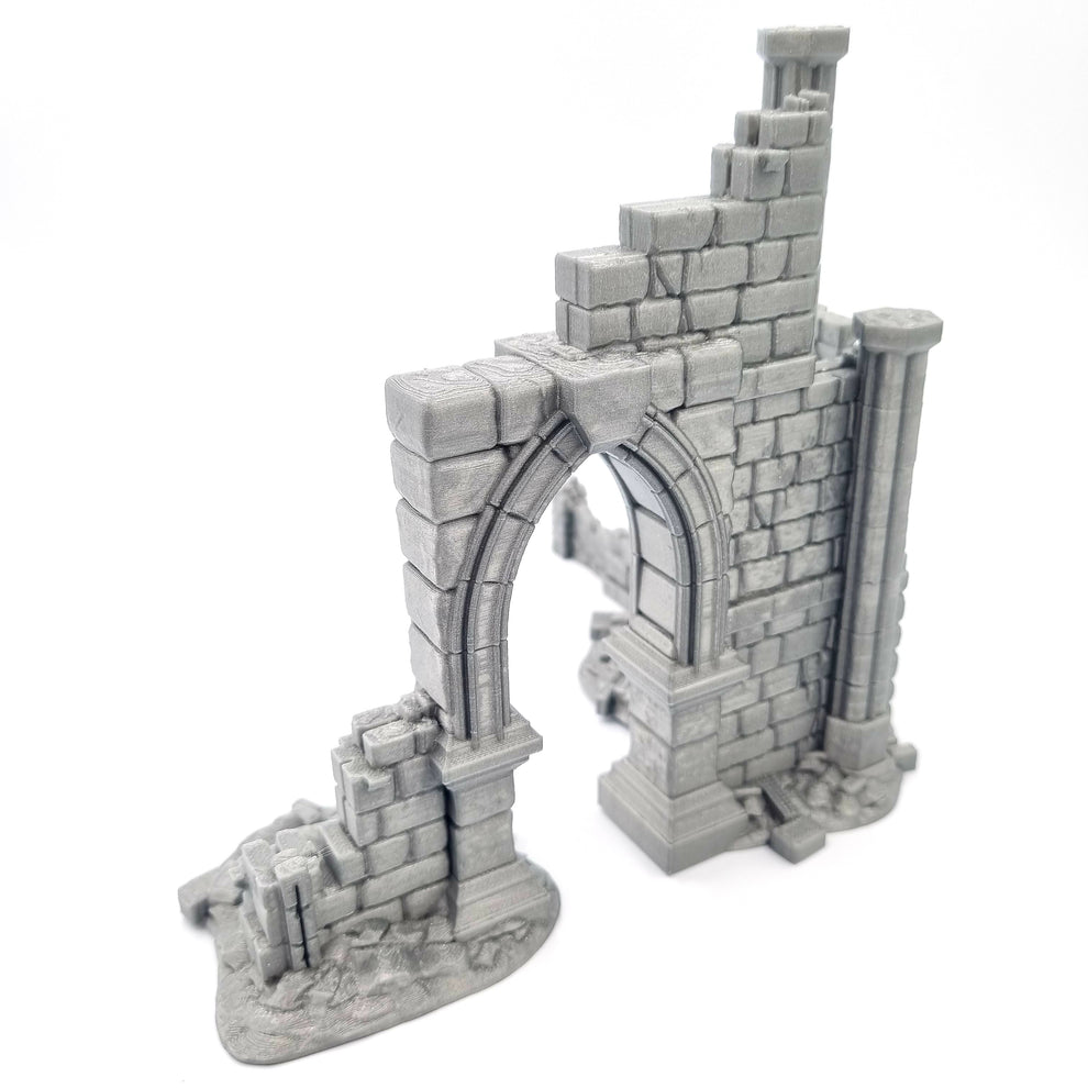 Battle Ruined Building Wall | 3D Printed Fantasy Terrains – QP3D Wargames