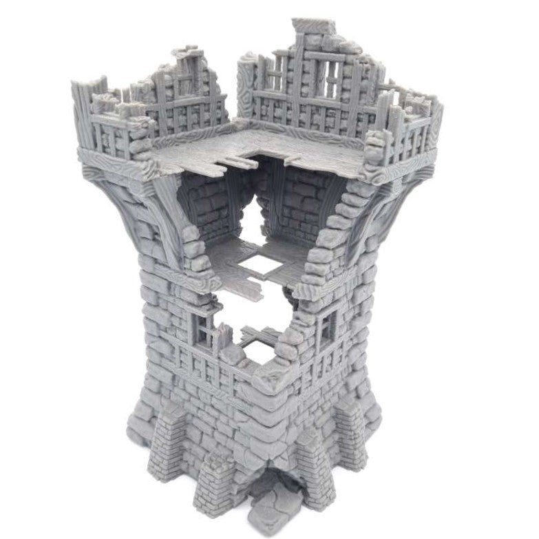 Ruined Cottage Tower House | 3D Printed Models – QP3D – QP3D Wargames