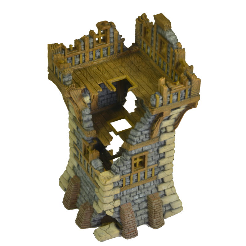 Ruined Cottage Tower House | 3D Printed Models – QP3D – QP3D Wargames