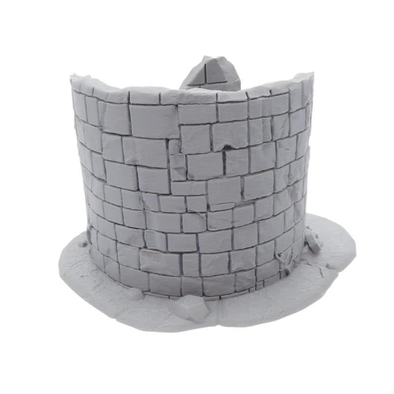 Ruined Round Stone Tower | 3D Printed Models – QP3D – QP3D Wargames