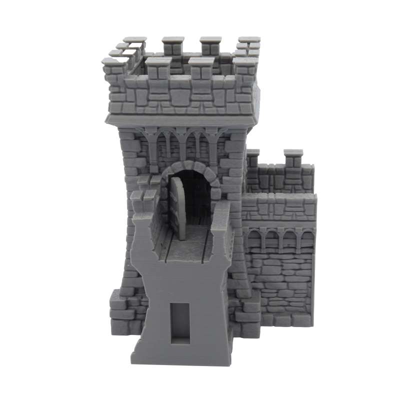 Tower Castle Wall - Corner | 3D Printed Models – QP3D – QP3D Wargames