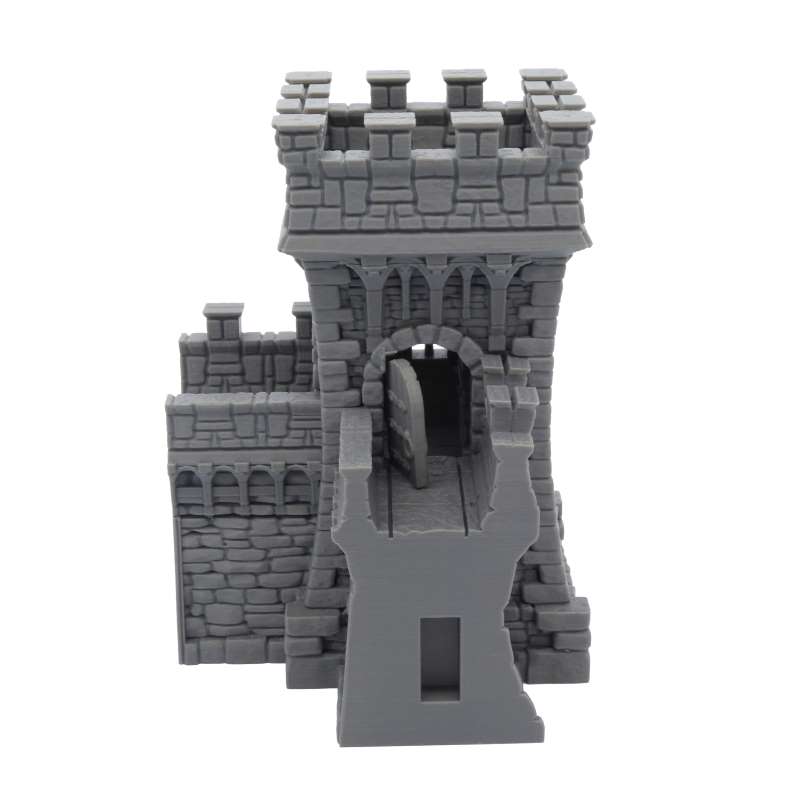 Tower Castle Wall - Corner | 3D Printed Models – QP3D – QP3D Wargames