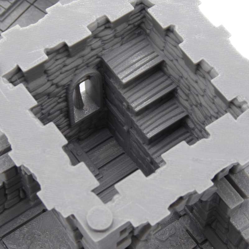 Tower Castle Wall - Corner | 3D Printed Models – QP3D – QP3D Wargames