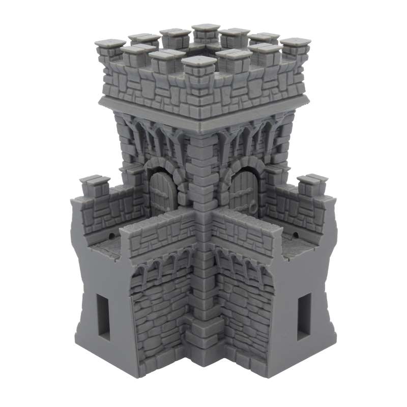 Tower Castle Wall - Corner | 3D Printed Models – QP3D – QP3D Wargames